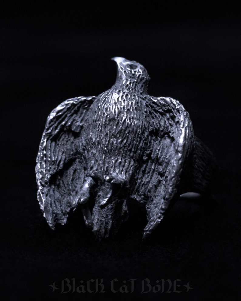 Dead Bird Ring Goodnight Blackbird' Sterling Silver | Etsy