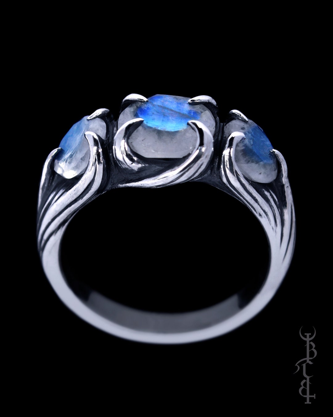 Three Stone ‘triple Goddess Ring' Sterling Silver, Dark, Gothic, Witchy ...