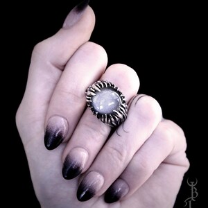 Full Moon Ring 'luna' Sterling Silver, Gothic, Lunar Phase, Witchy ...