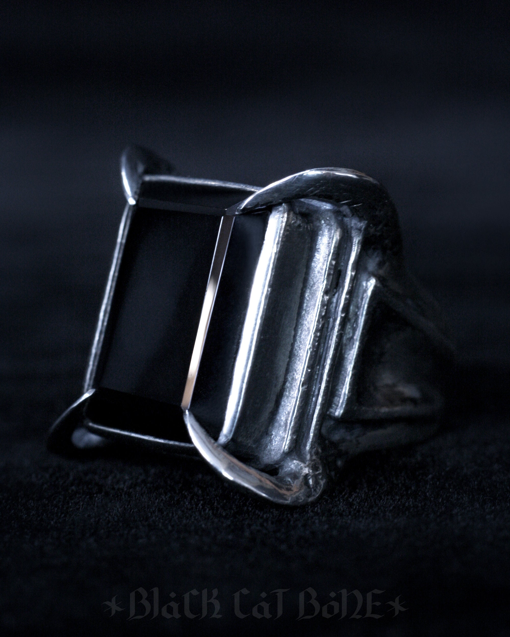 Black Spinel Ring temple Claw large Statement Ring | Etsy