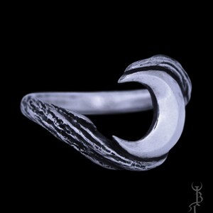 Crescent Moon Ring 'artemis' Sterling Silver, Dark, Gothic, Witchy ...