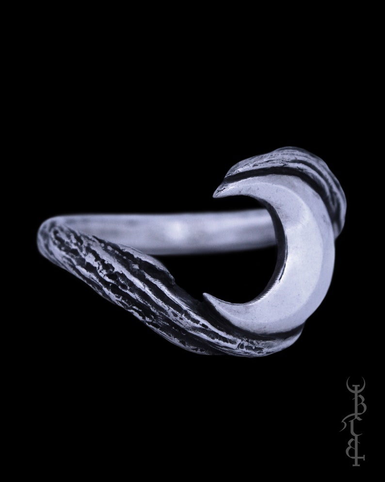 Crescent Moon Ring 'artemis' Sterling Silver, Dark, Gothic, Witchy ...