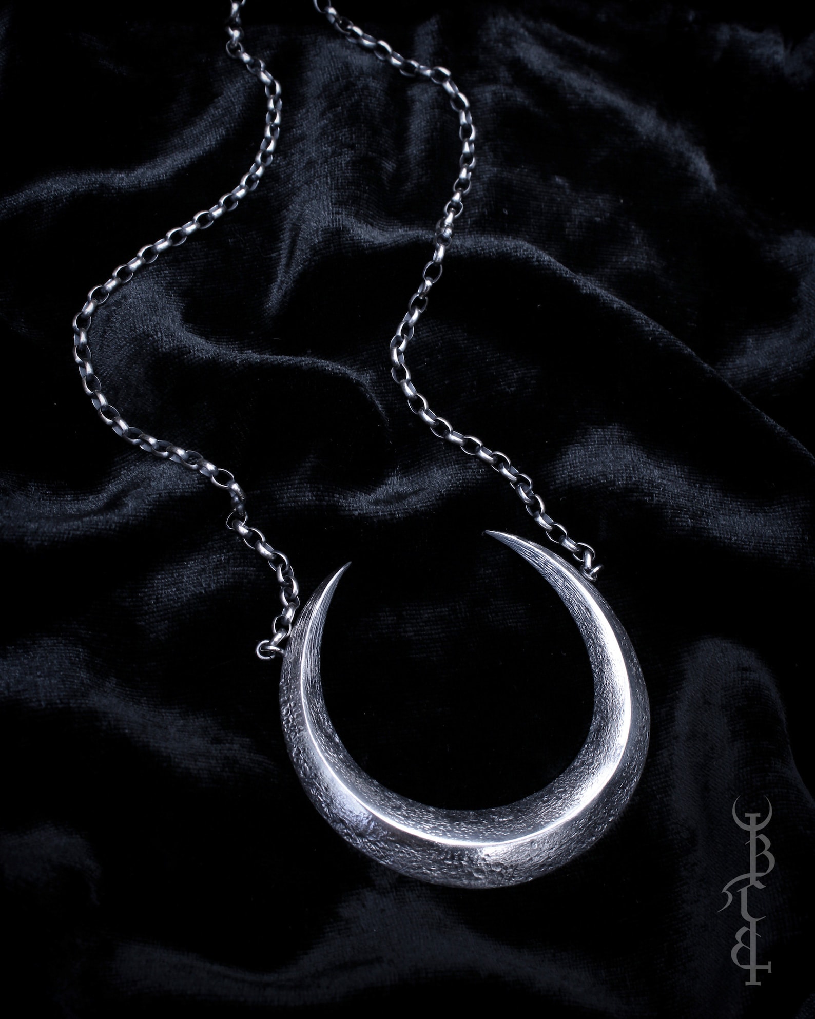 Crescent Moon artemis Necklace large Sterling Silver | Etsy