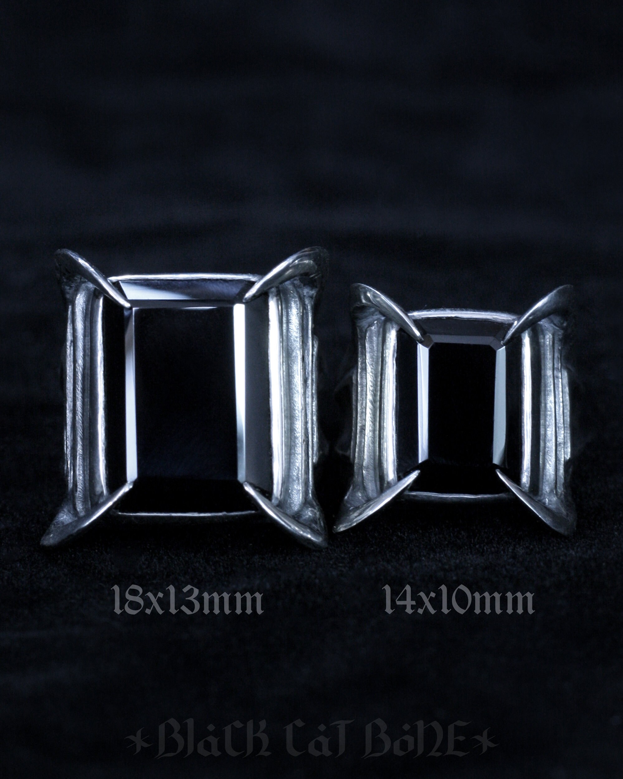 Black Spinel Ring temple Claw large Statement Ring | Etsy