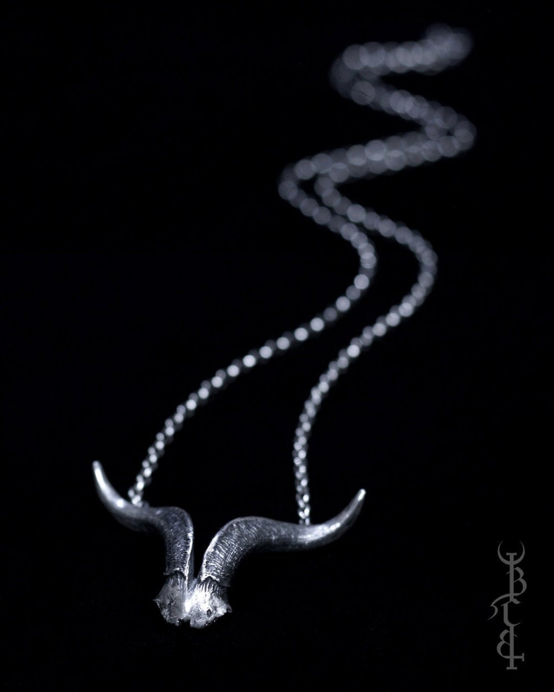 Goat Horn Necklace 'sabbath' (small) Sterling Silver, Dark, Gothic ...
