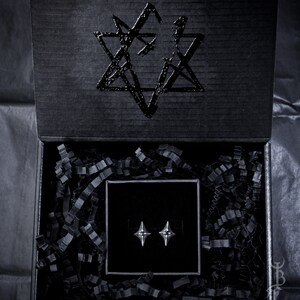 Star Stud Earrings 'nyx' Sterling Silver, Celestial, Gothic, Witchy ...