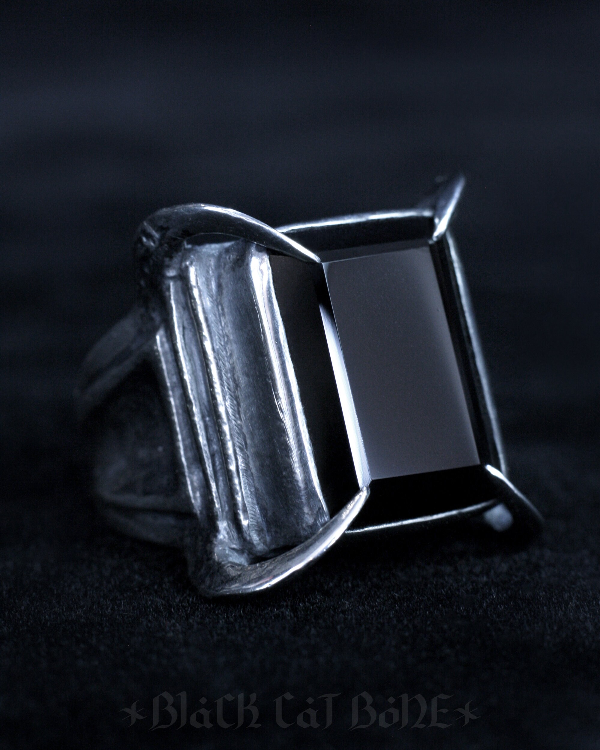 Black Spinel Ring temple Claw large Statement Ring | Etsy