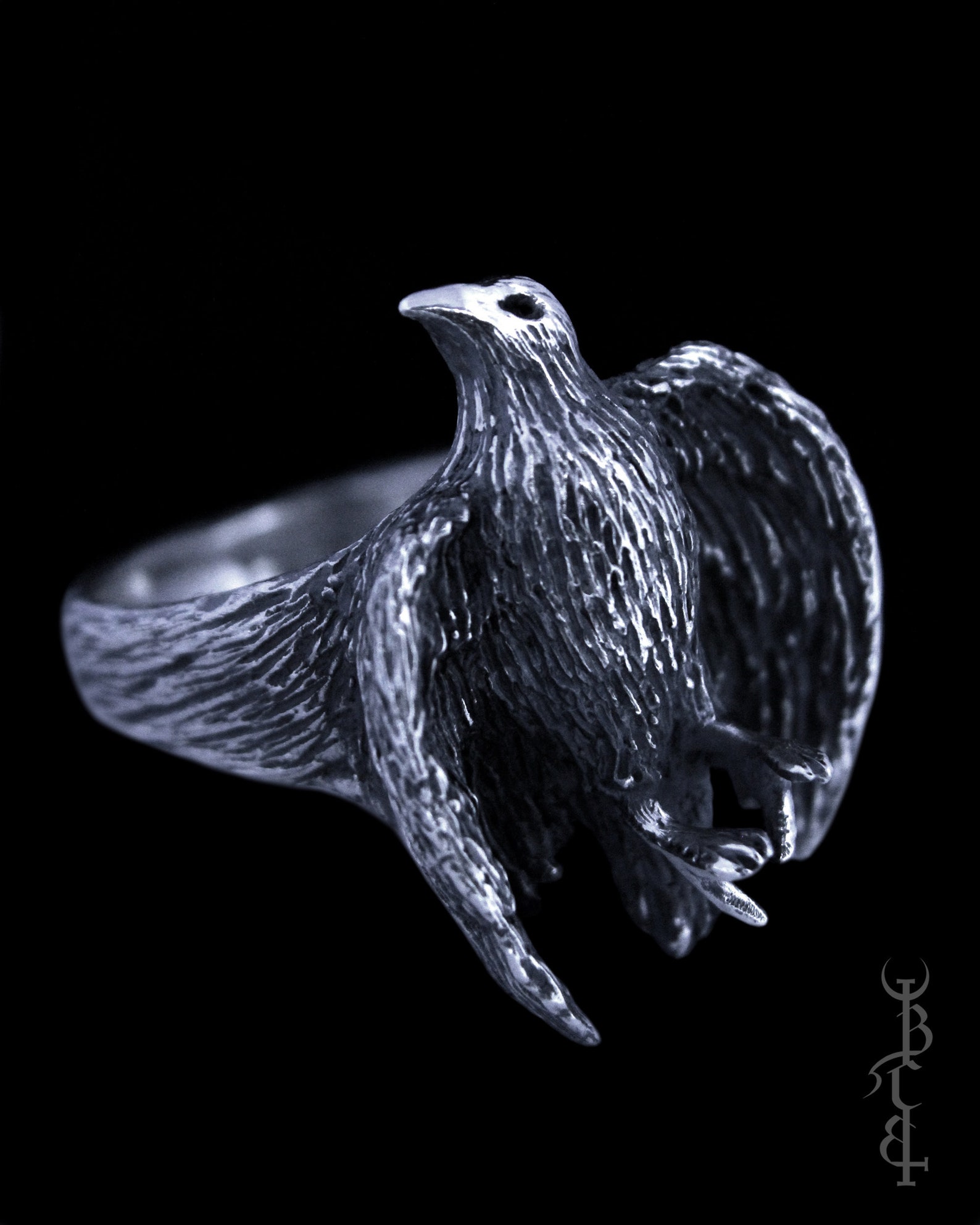 Dead Bird Ring goodnight Blackbird' Sterling Silver - Etsy
