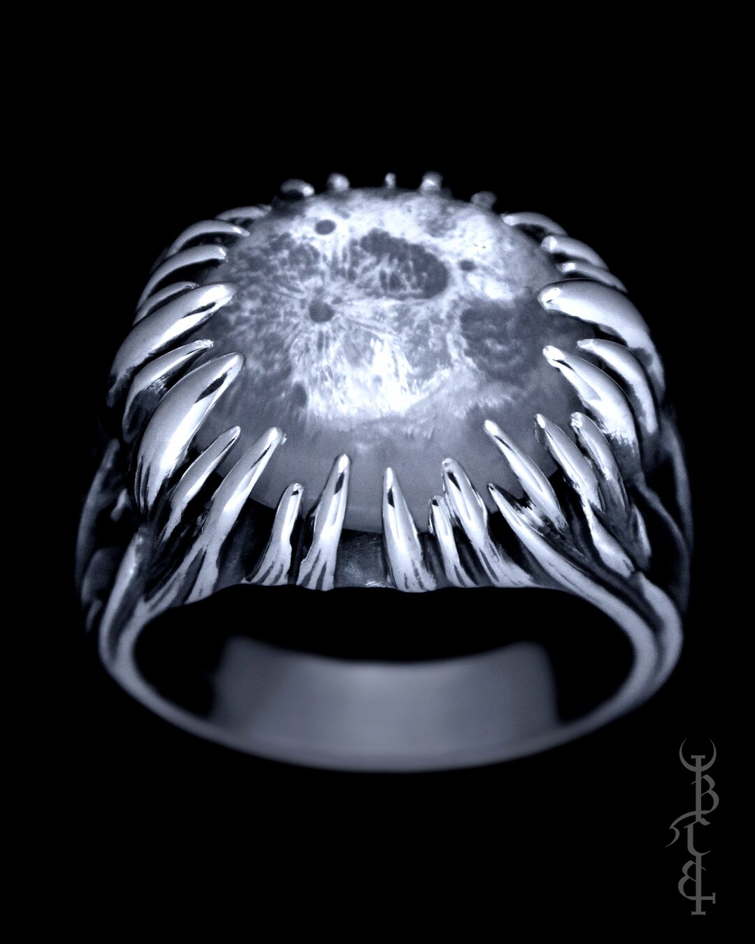 Full Moon Ring 'luna' Sterling Silver, Gothic, Lunar Phase, Witchy ...