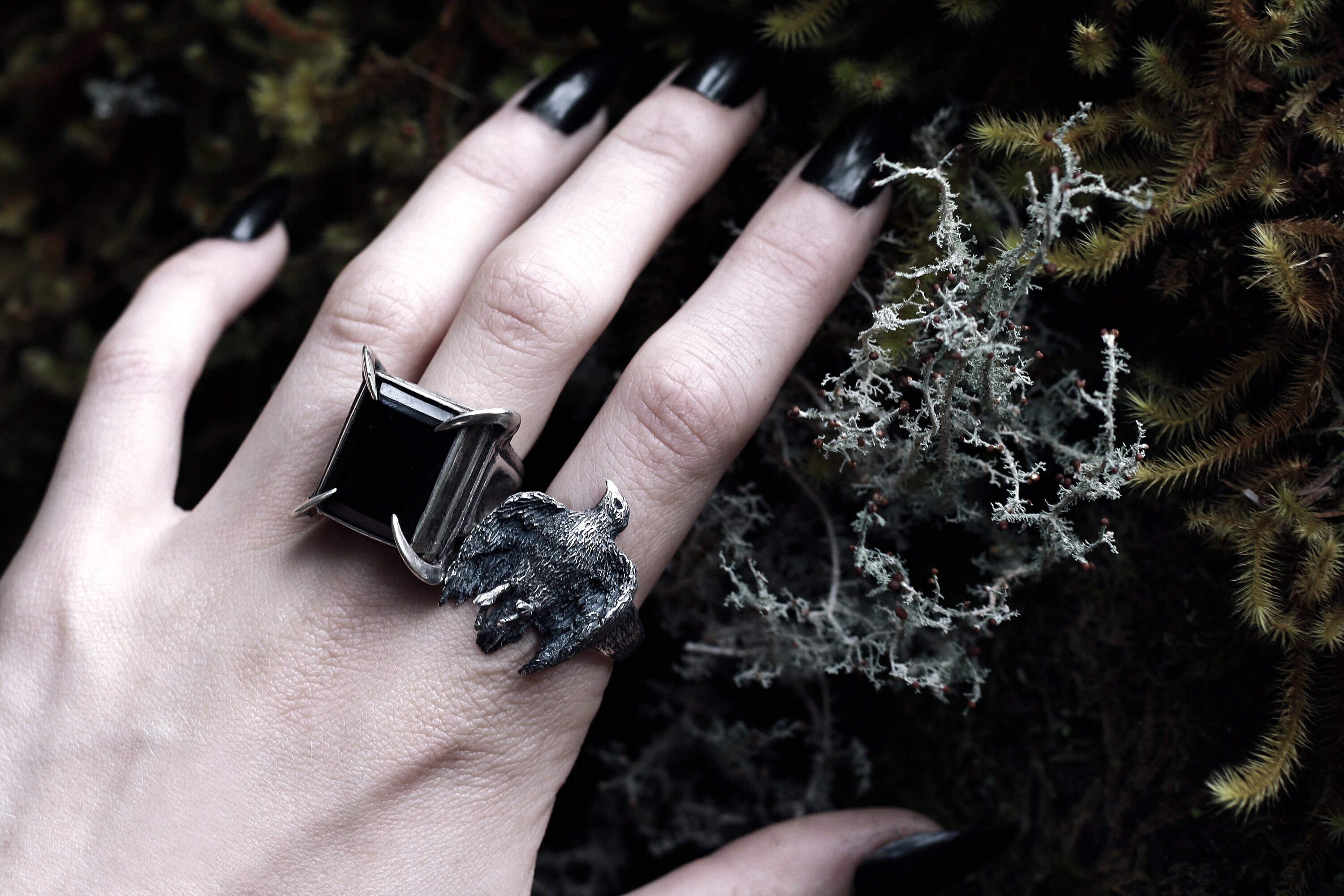 Dead Bird Ring goodnight Blackbird' Sterling Silver - Etsy