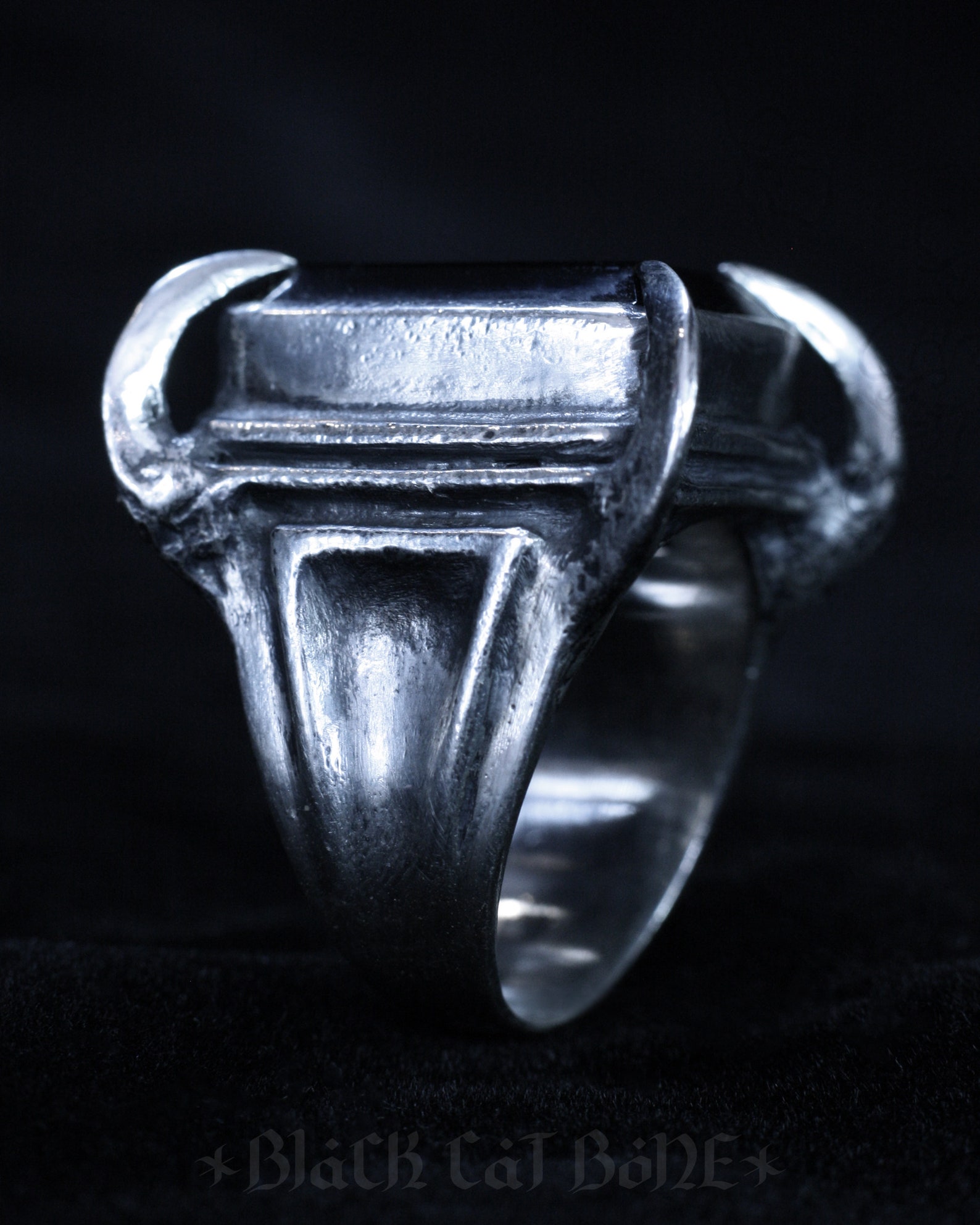 Black Spinel Ring temple Claw large Statement Ring | Etsy