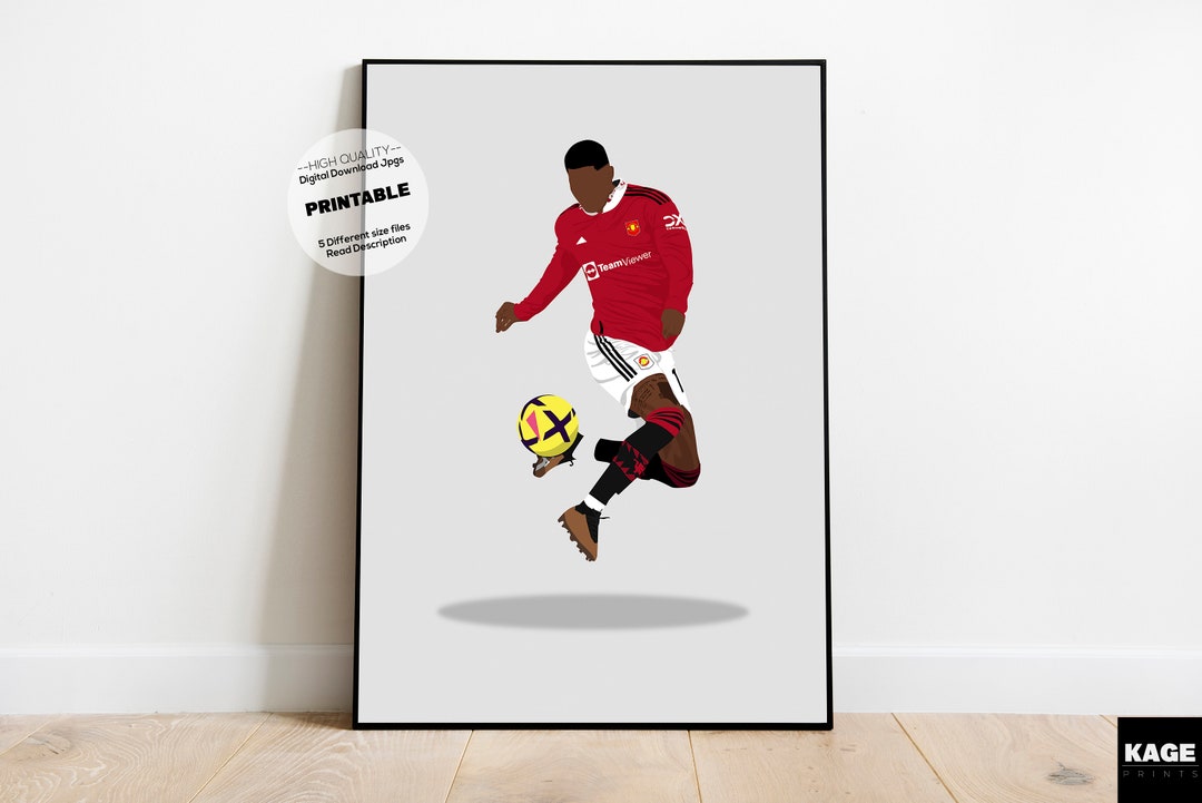 Marcus Rashford, Manchester United, Faceless Vector, Digital Instant ...