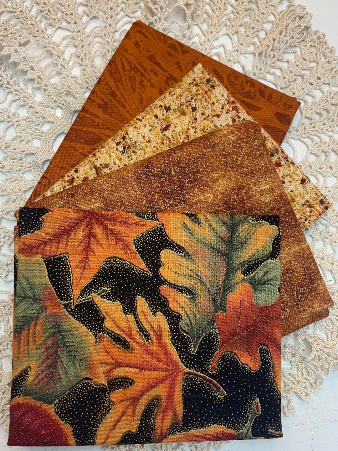 Fall Quilt Fabric Curated Bundle 4 Fat Quarters 1 Yard Total for ...
