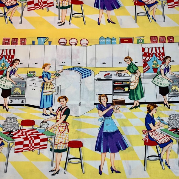 Retro Kitchen Fabric - Etsy