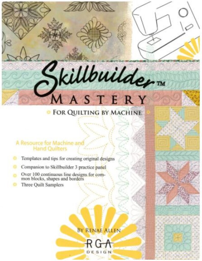 Skillbuilder II Quilt Panel Easily Learn Free Motion Quilting 1 Practice Fabric Panel + 1 ...