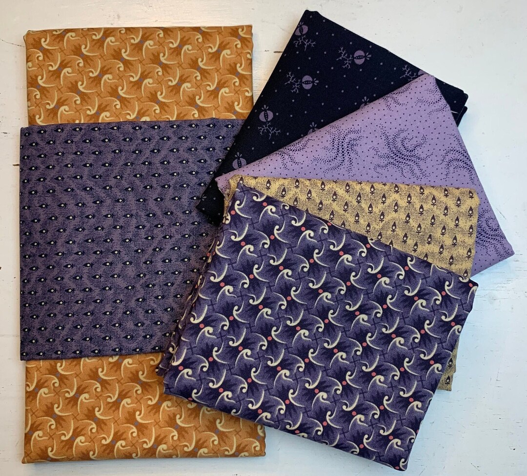 Purple Civil War Reproduction Quilt Fabric Bundle 6 Half Yard Etsy