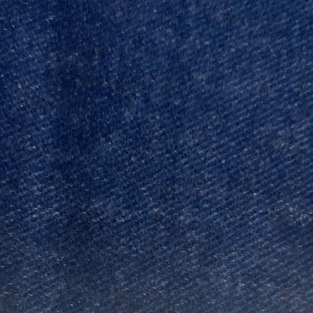 Indigo Blue Denim Soft Cotton Screen Printed Classic Upholstery Fabric ...