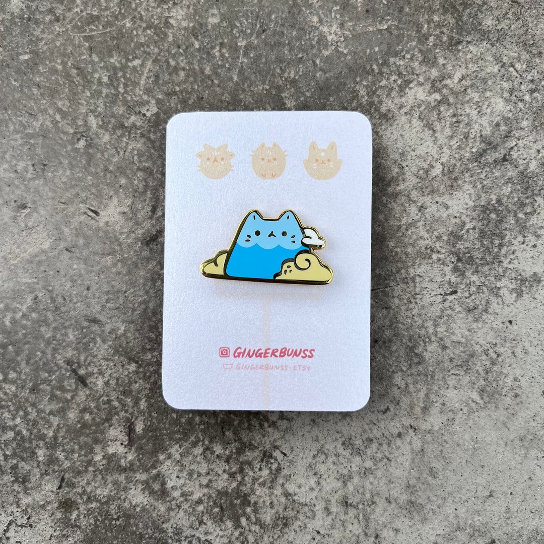 Meow-fuji Enamel Pin - Etsy