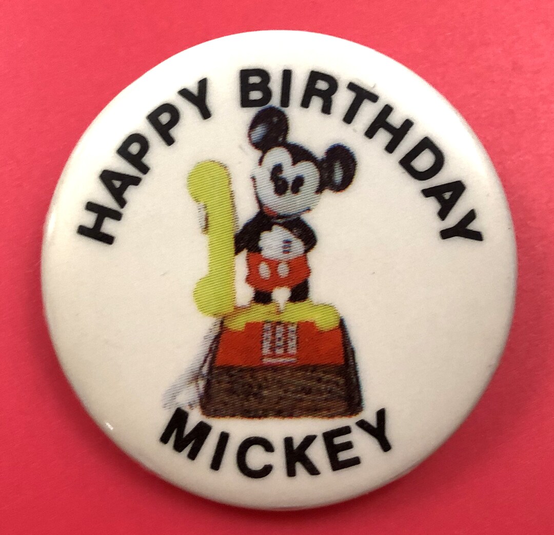 1970s Happy Birthday Mickey Mouse Telephone Pin - Etsy