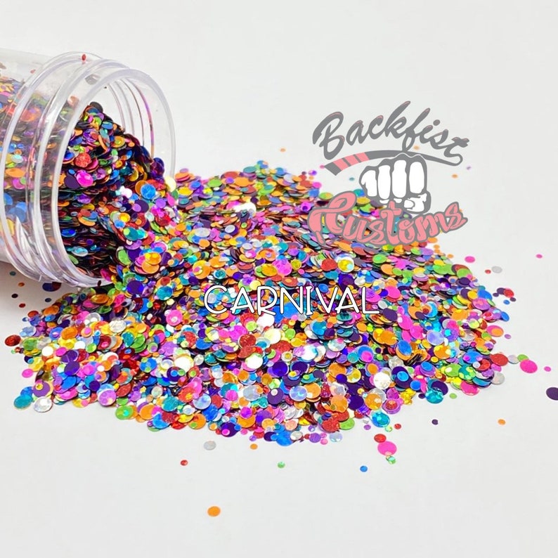 CARNIVAL Holographic MULTI COLORED Dots Glitter | Etsy