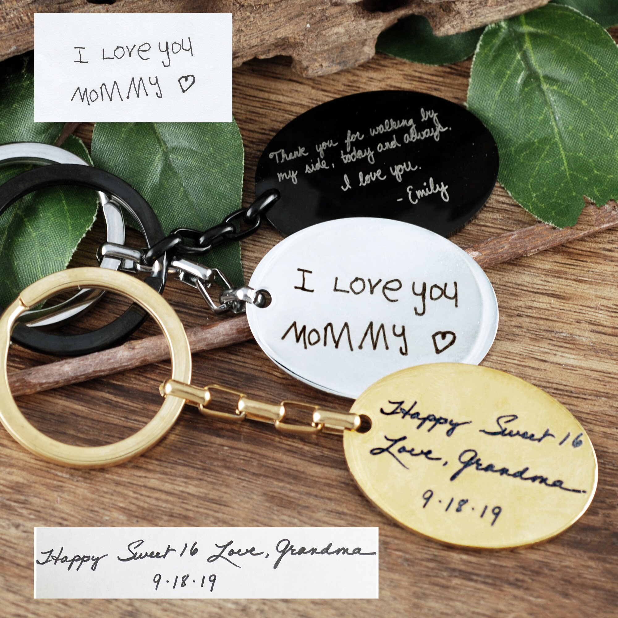 Handwriting Key Chain Custom Handwriting Actual Handwriting | Etsy