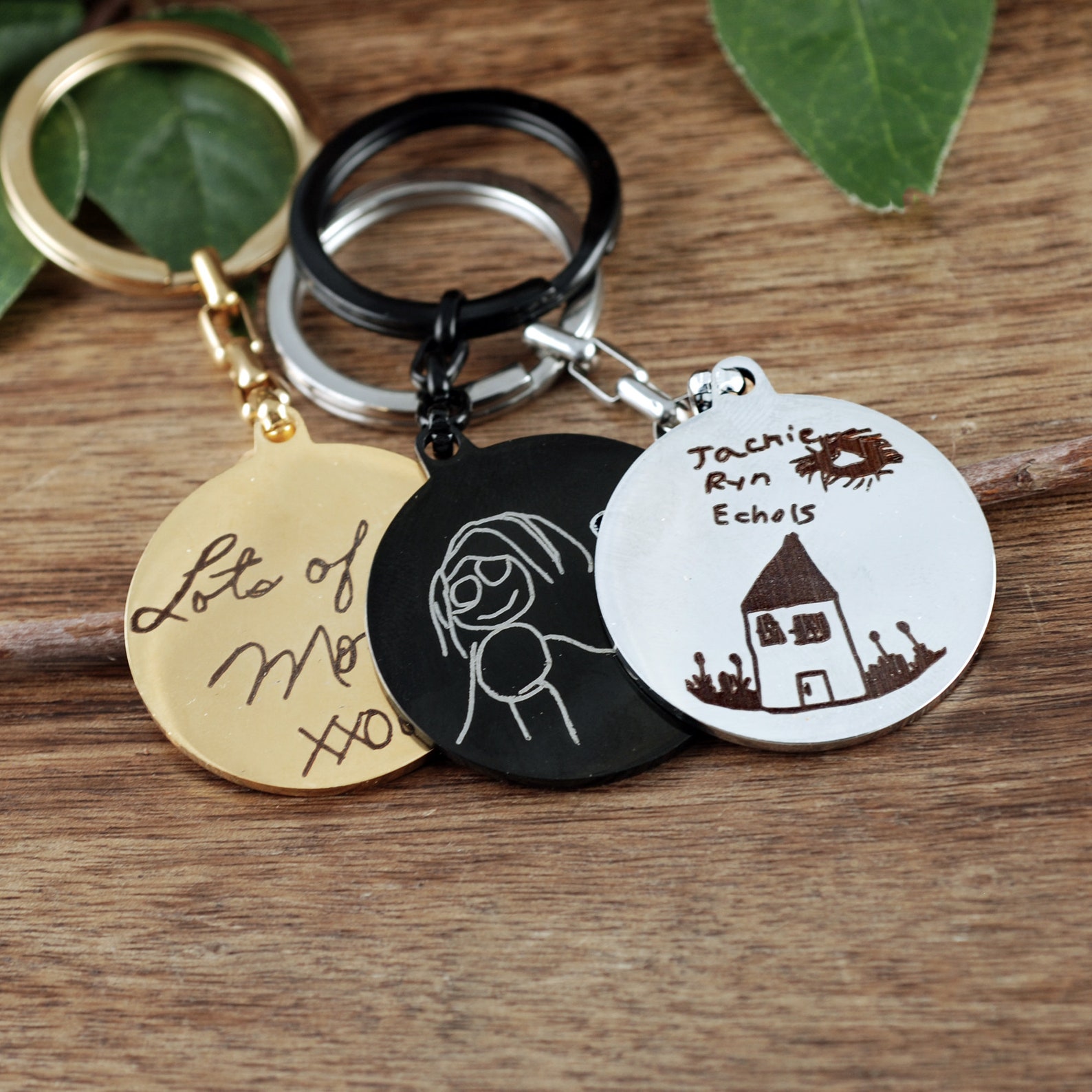 Engraved Actual Handwriting Keychain Personalized Keychain - Etsy