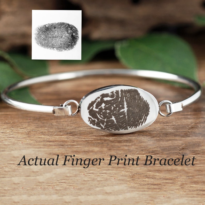 Actual Fingerprint Bracelet Memorial Fingerprint Jewelry - Etsy