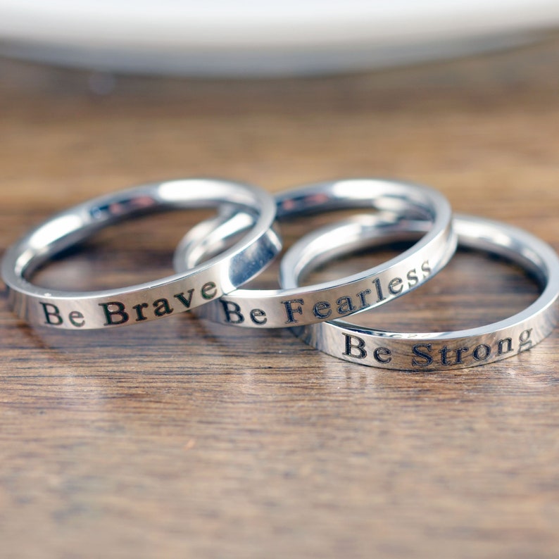 Personalized Stacking Rings Inspirational Jewelry | Etsy