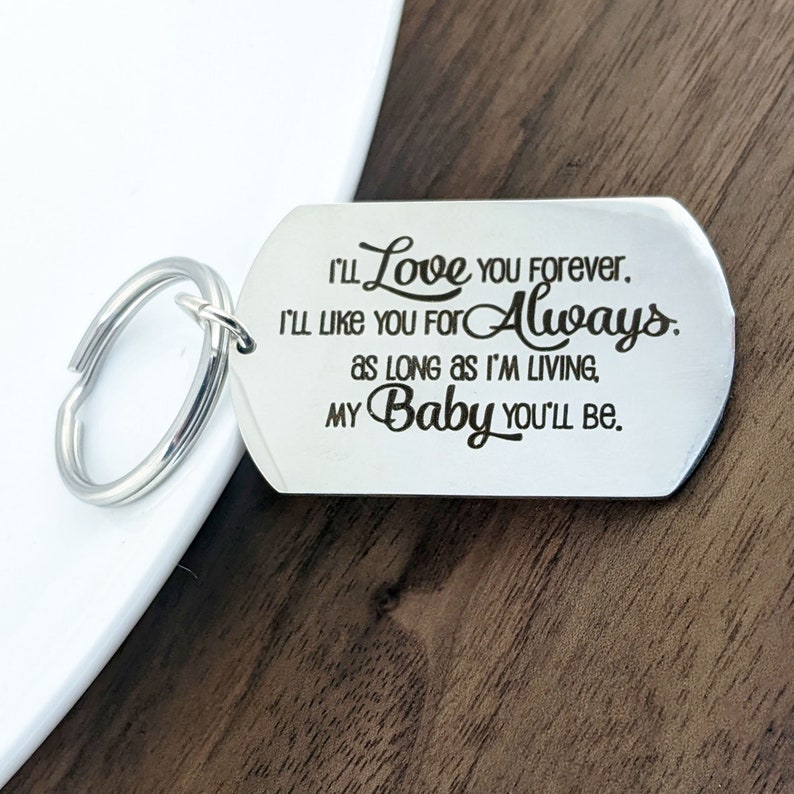 Personalized Engraved Keychain I'll Love You Forever Key - Etsy