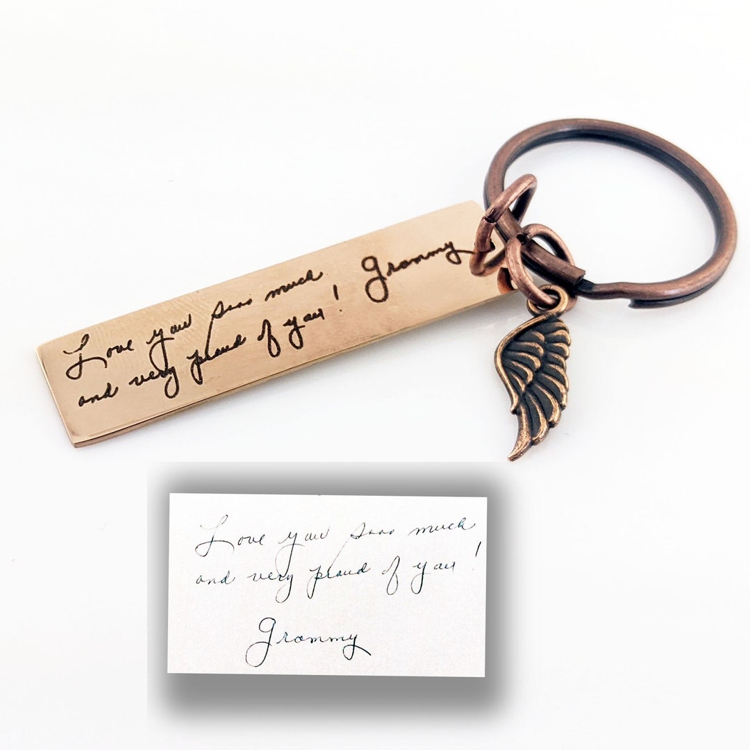 Handwriting Gift Handwriting Keychain Custom Handwriting - Etsy