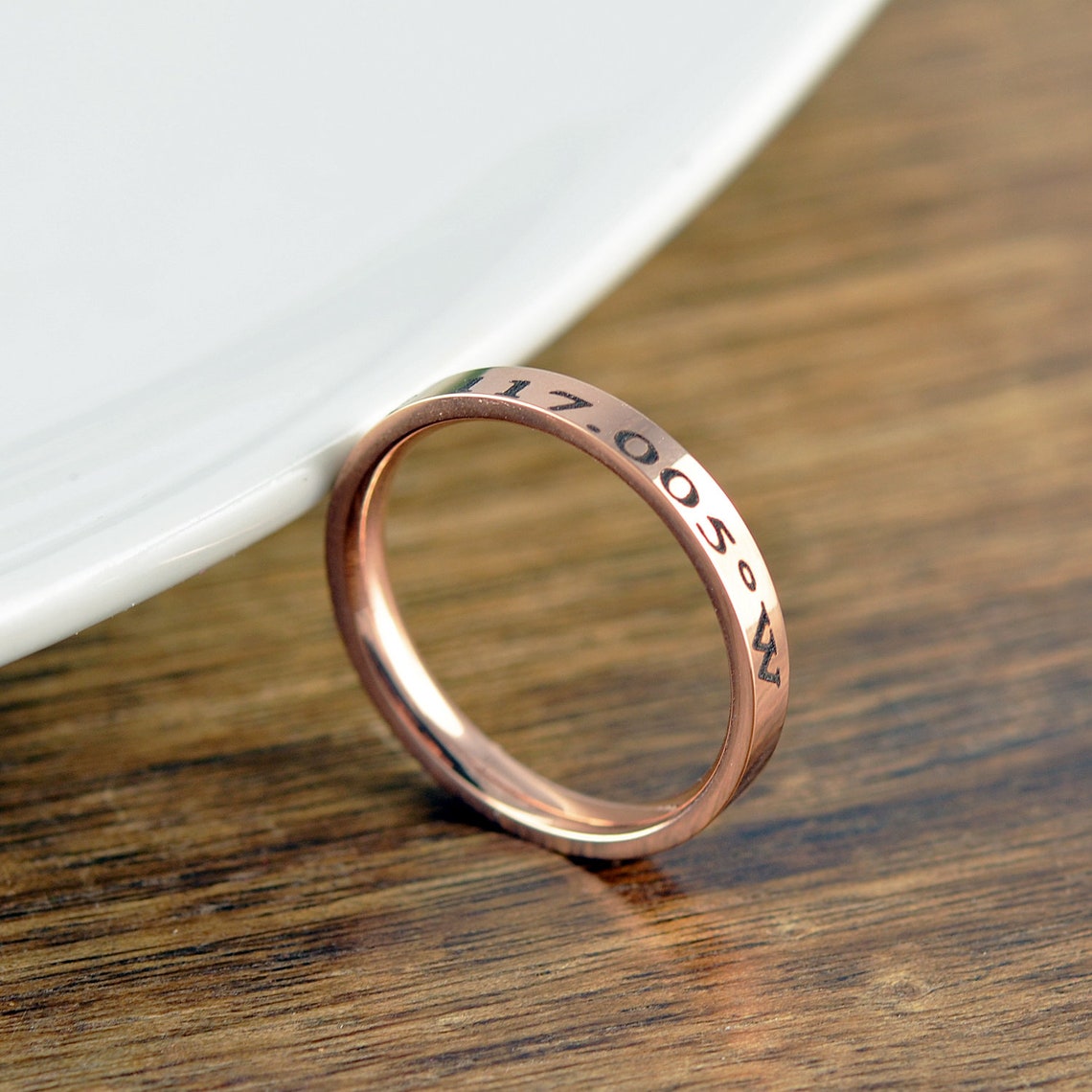 GPS Coordinates Ring Rings for Women Rose Gold Coordinate | Etsy