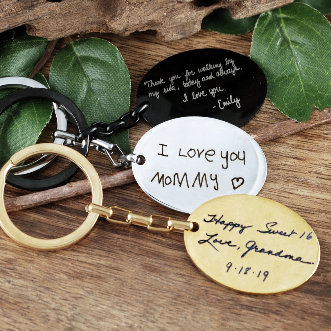 Handwriting Key Chain Custom Handwriting Actual Handwriting | Etsy