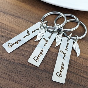 Engraved Memorial Keychain, Actual Handwriting, Personalized Engraved ...