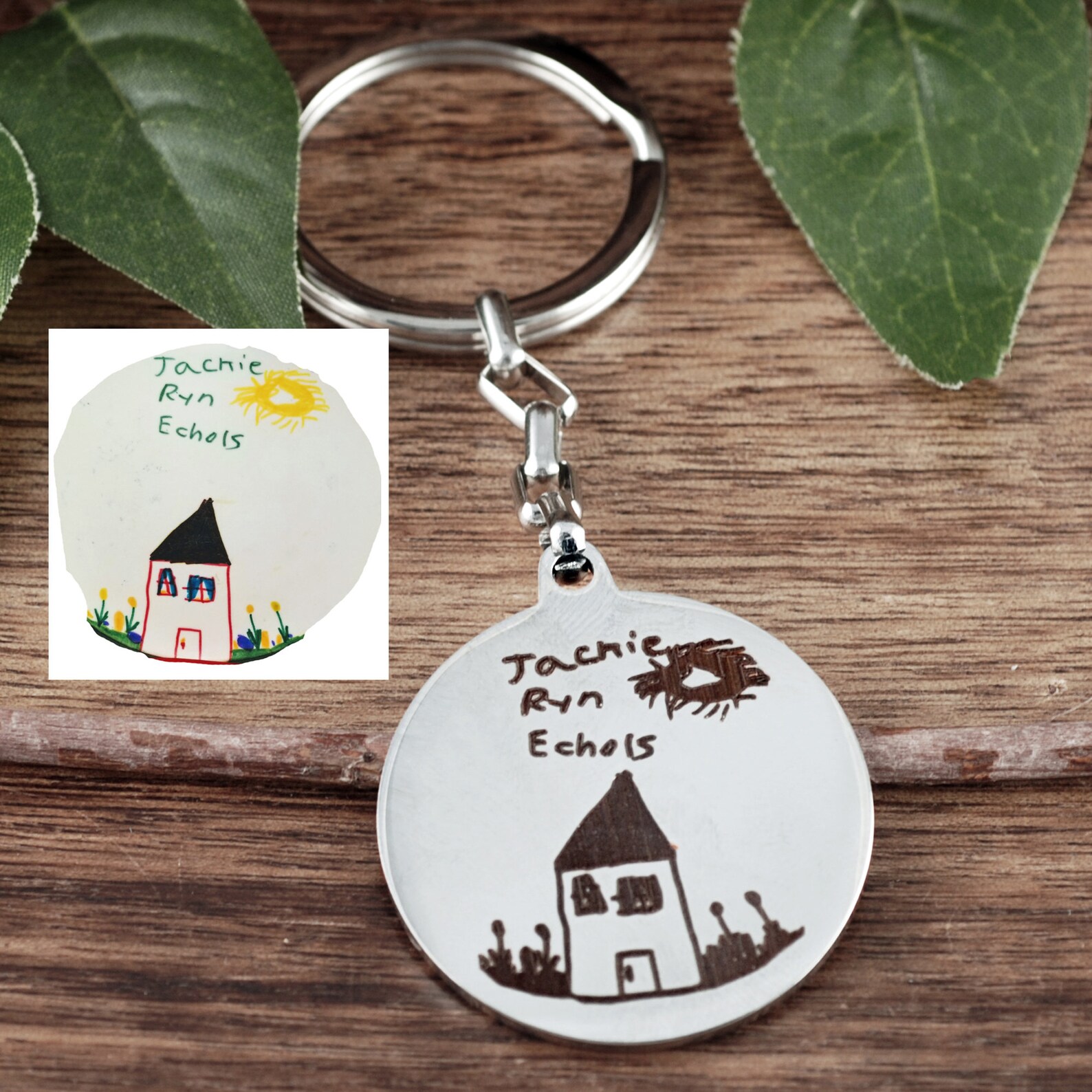 Engraved Actual Handwriting Keychain Personalized Keychain - Etsy