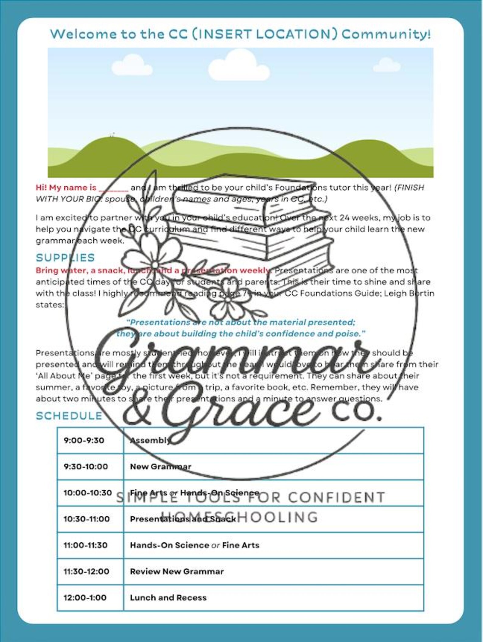 Editable Welcome Letter for Classical Education Tutors – Tutor ...