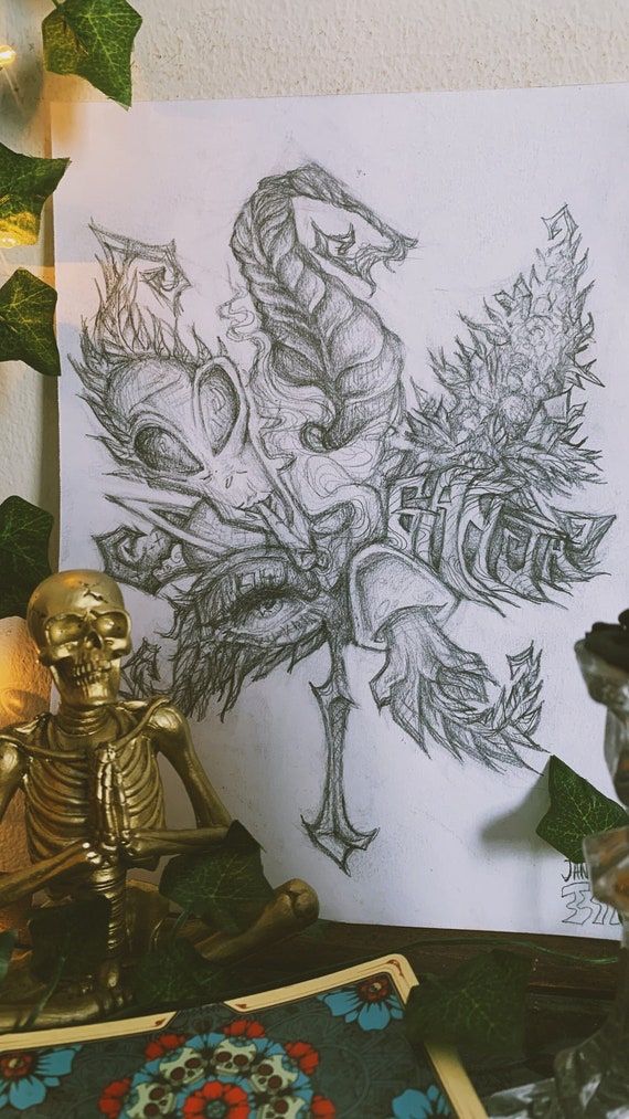 Weed Drawings In Pencil