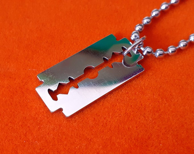Mini Stainless Steel Razor Blade Necklace - Etsy
