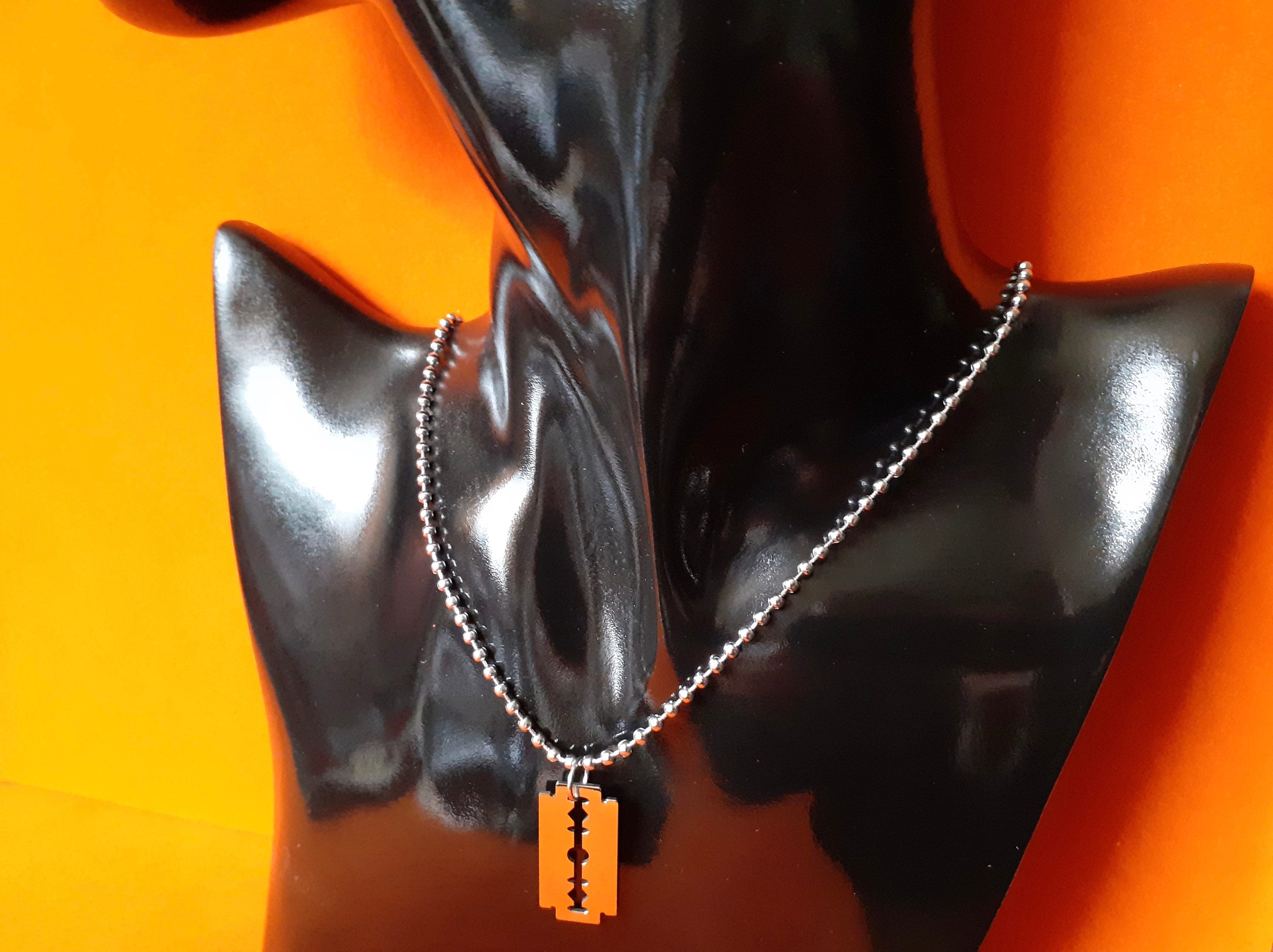 Mini Stainless Steel Razor Blade Necklace - Etsy