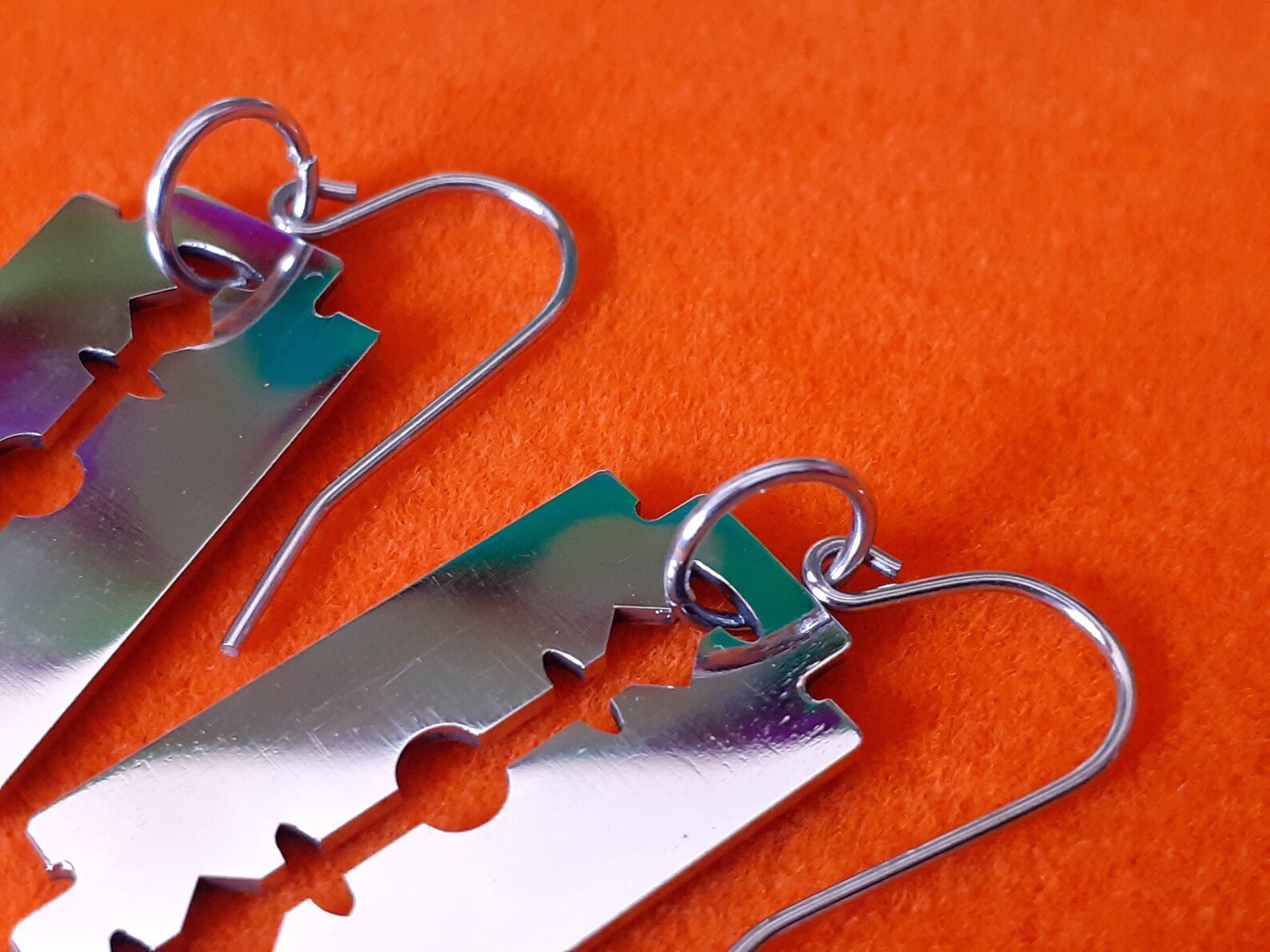 Mini Stainless Steel Razor Blade Earrings - Etsy