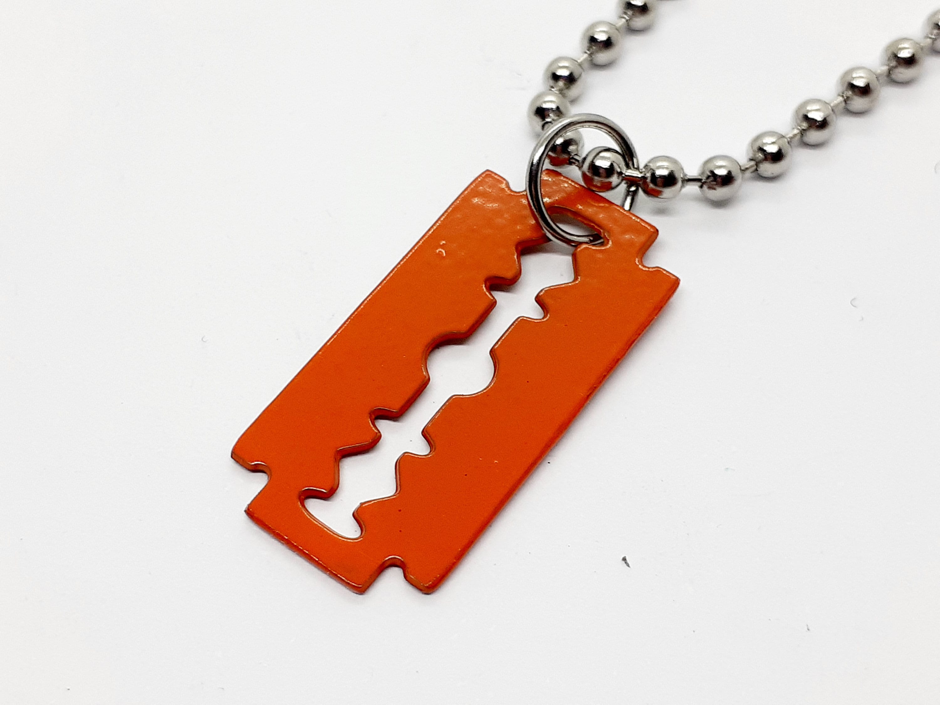 Mini Coloured Razor Blade Necklace | Etsy UK