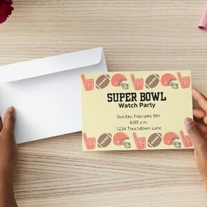 Super Bowl Party Invitation Template - Etsy