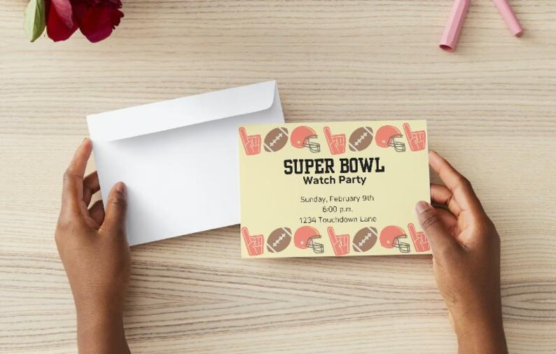 Super Bowl Party Invitation Template - Etsy