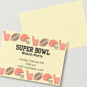 Super Bowl Party Invitation Template - Etsy