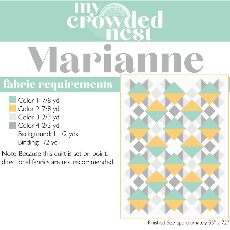 Marianne Quilt Pattern - Etsy