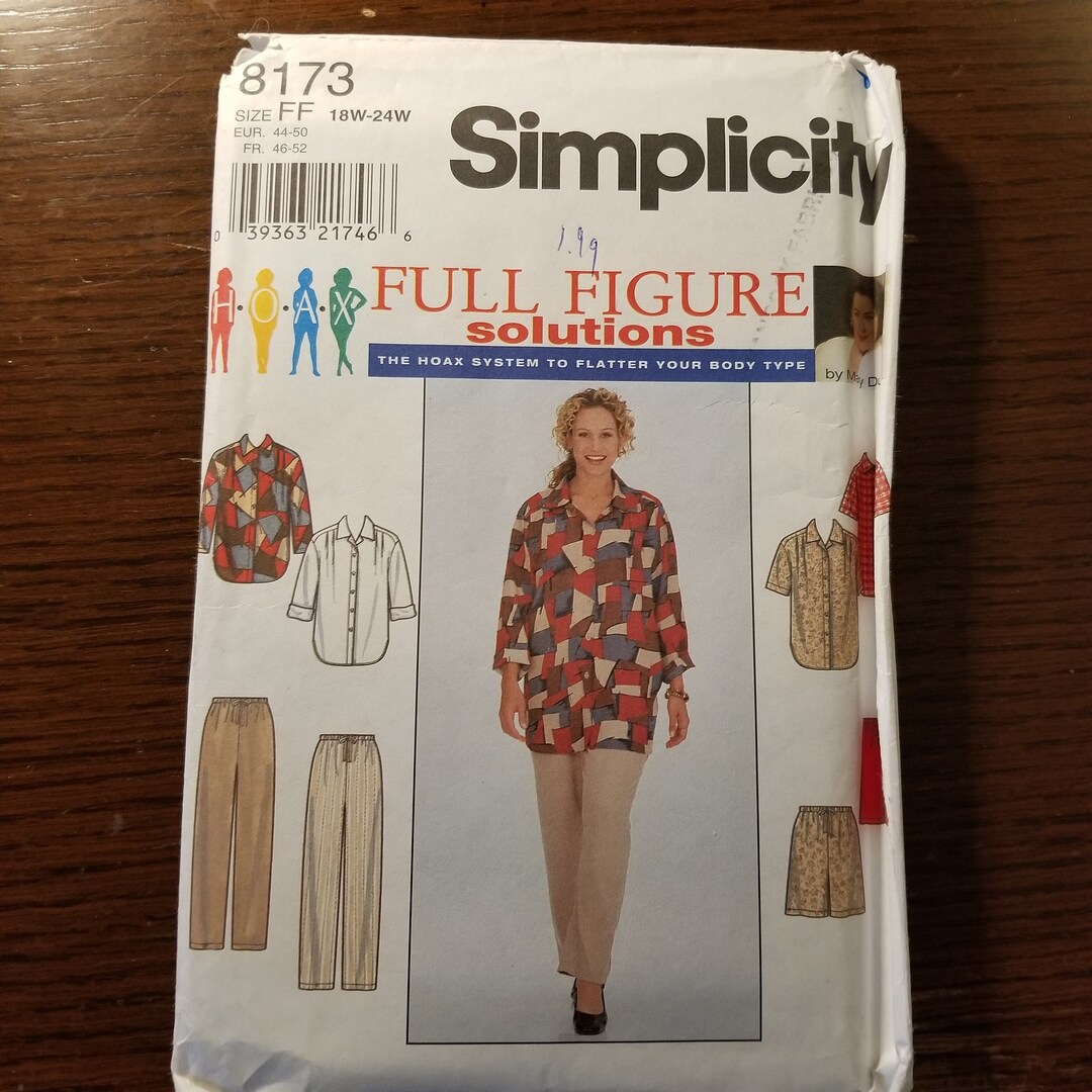 Vintage Simplicity Full Figure Solutions Sizes 18W-24W Top, Pants and ...