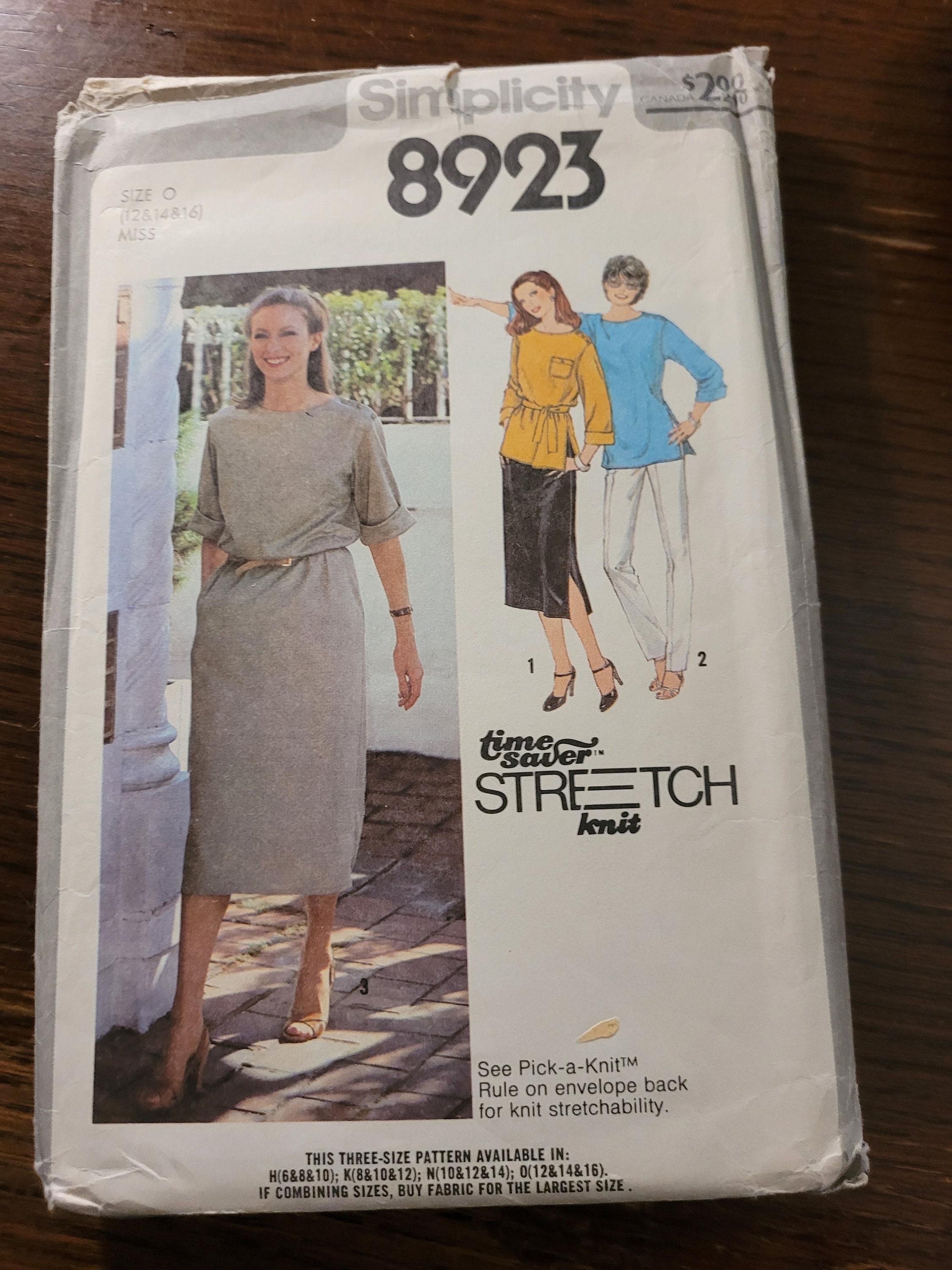 Rare Vintage 70's Uncut Simplicity Misses Sz 12 14, 16 Skirt, Pullover ...