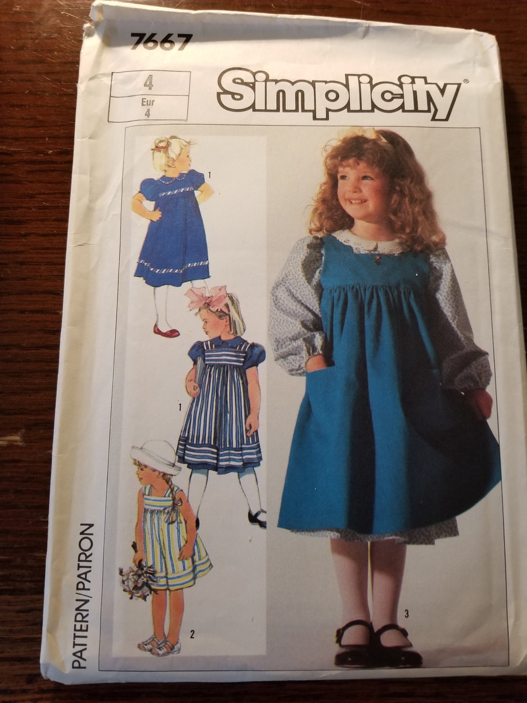 Vintage UNCUT Simplicity Girls Sz 4 Empire Waist Dress and Sundress ...