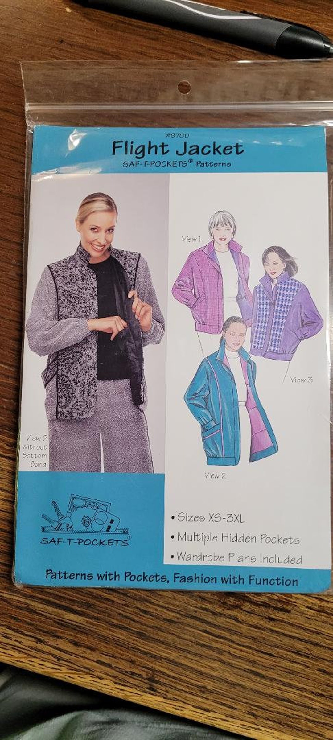 Saf-t-pockets UNCUT Misses Sizes XS-3XL Flight Jacket Pattern 9700 - Etsy