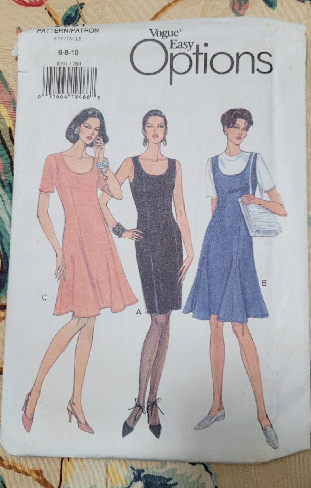 Hard to Find 90's Uncut Vogue Easy Options Misses Sz 6, 8, 10 Dress and ...
