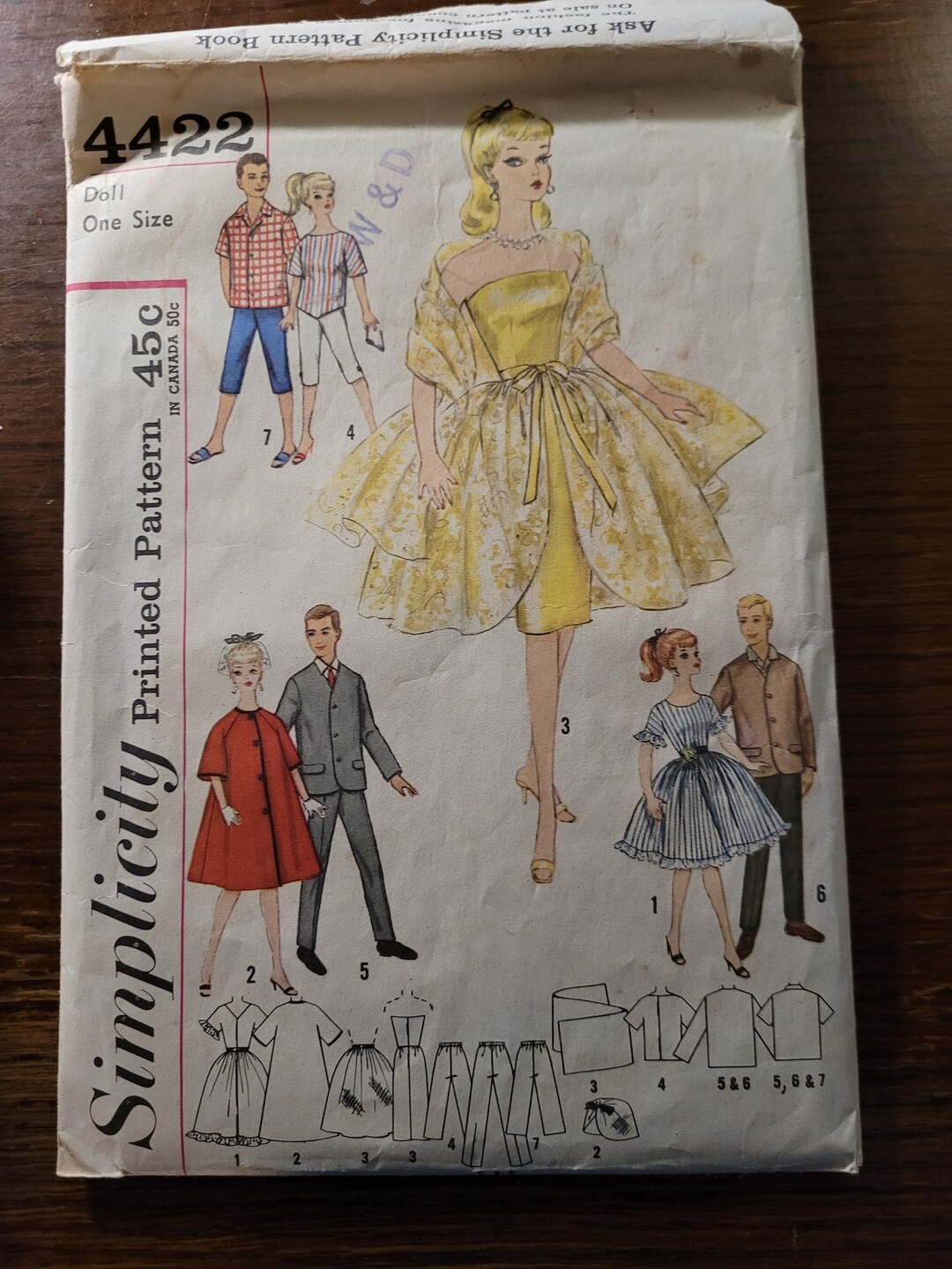 Vintage 60's Simplicity Barbie Style Doll Clothes Pattern 4492, CUT - Etsy